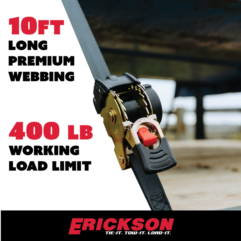 1″ x 10′ – 1200 lb. | Re-Tractable | Ratchet Straps – Erickson ...