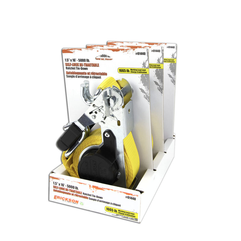 1.5″ x 16′ – 5000 lb. | Self Lock Re-Tractable | Ratchet Strap ...